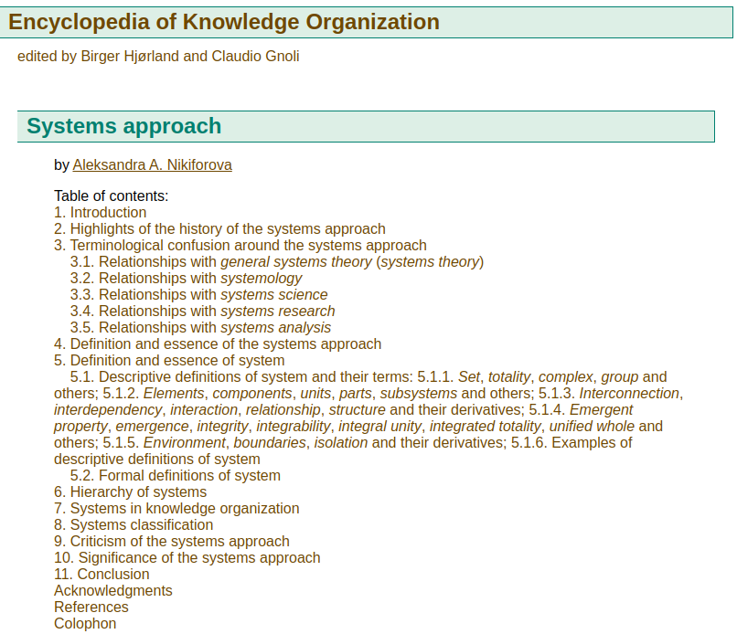 Systems approach | Encyclopedia of Knowledge Organization | Systems ...
